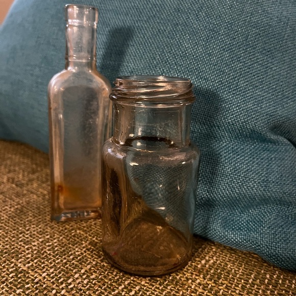 Accents | Vintage Set Of Two Medicinal Clear Glass Bottles One Syrup ...